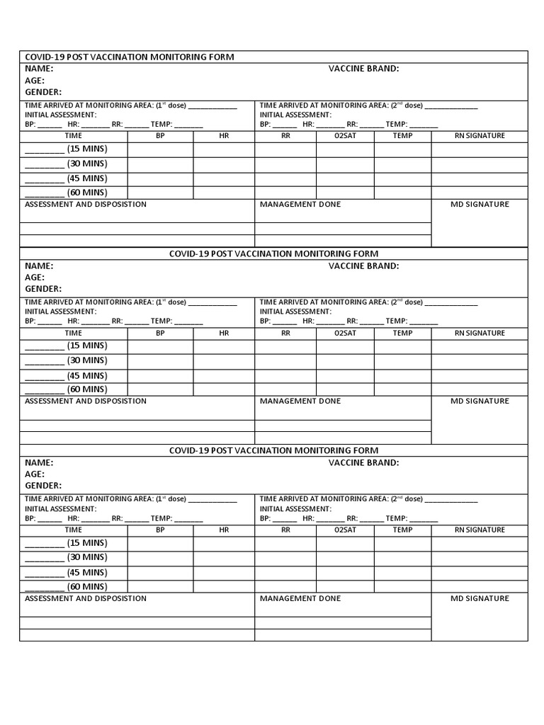 Covid19 Post Monitoring Sheet | PDF