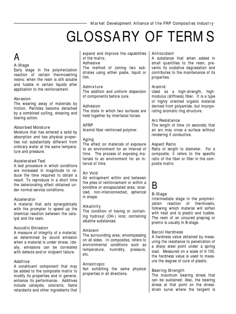 Glossary Of Composite Terms Pdf