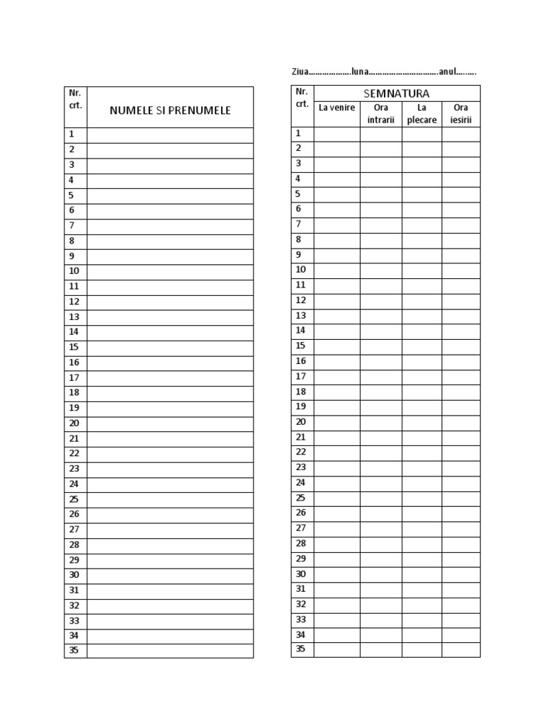 Condica de Prezenta | PDF