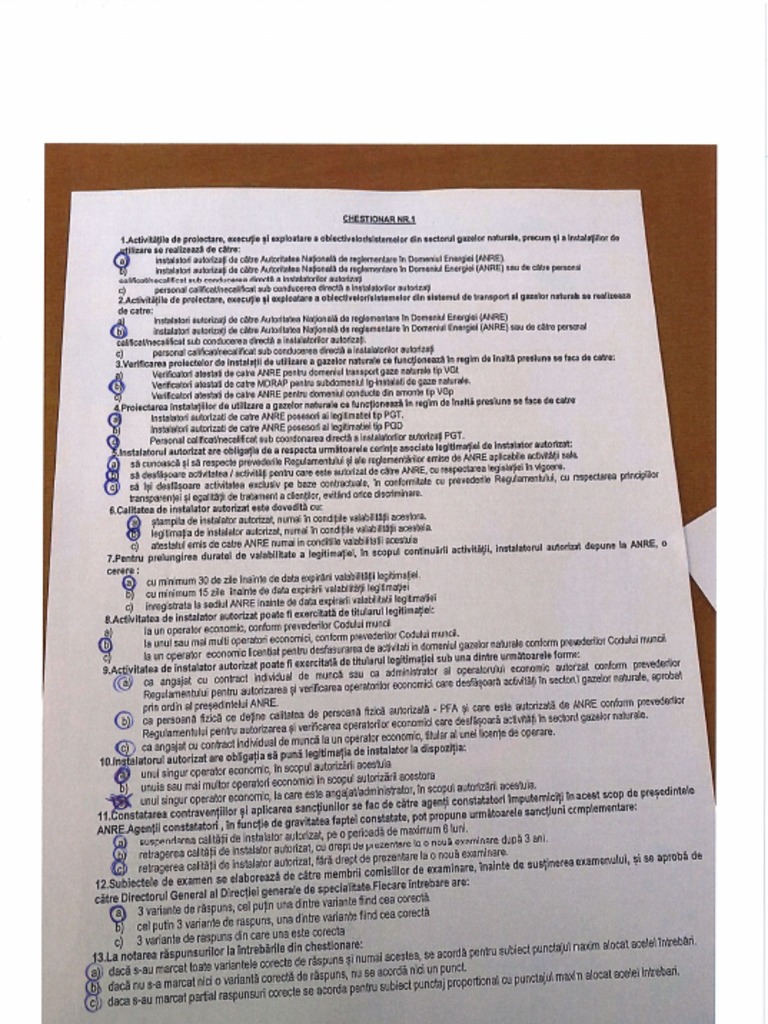 Chestionare Anre | PDF