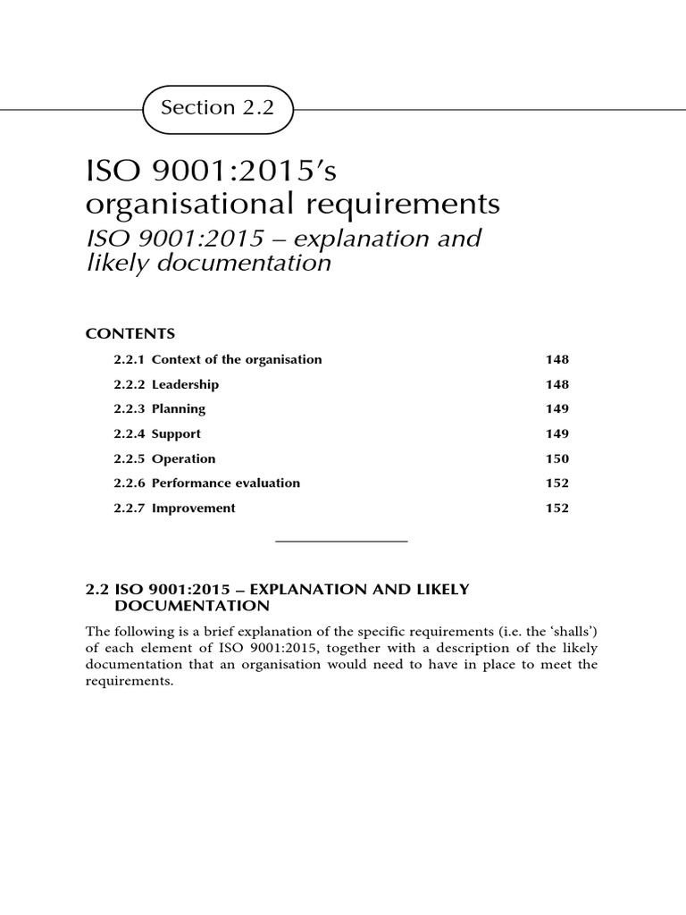 ISO 9001 - 2015 Organisational Requirements | PDF | Iso 9000 | Quality ...