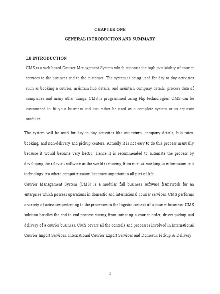 Courier Management System Proposal | PDF | Cargo Ship | Courier