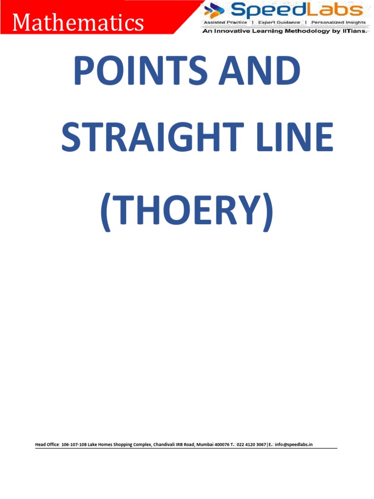 Straight Line - Chapter Notes - Note | PDF | Triangle | Cartesian ...