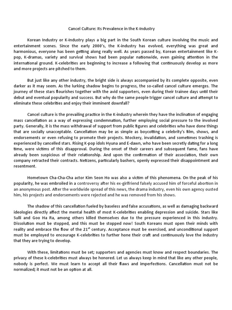 Cancel Culture - Speech English | PDF