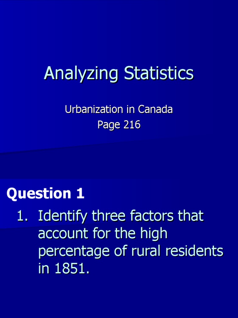 03 - Analysing Urbanization Statistics of Canada Activity | PDF ...