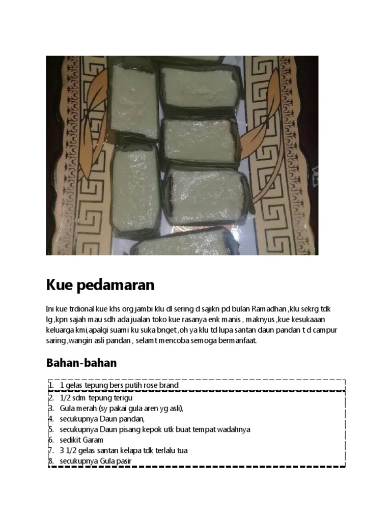 Kue Pedamaran | PDF