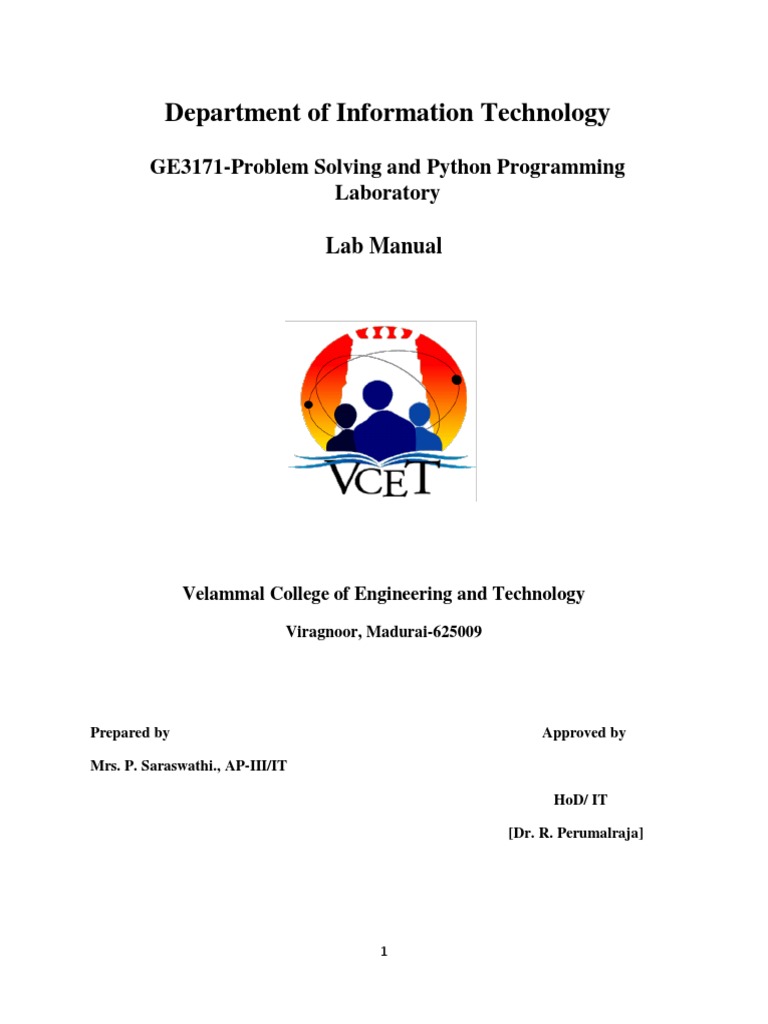 GE3171 - PSPP Lab Manual Regulation 2021 | PDF | Python (Programming Language) | Subroutine