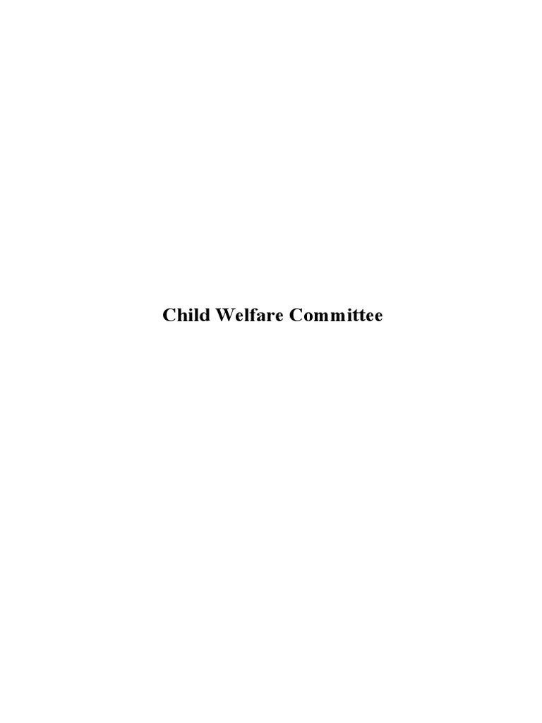 Child Welfare Committee | PDF