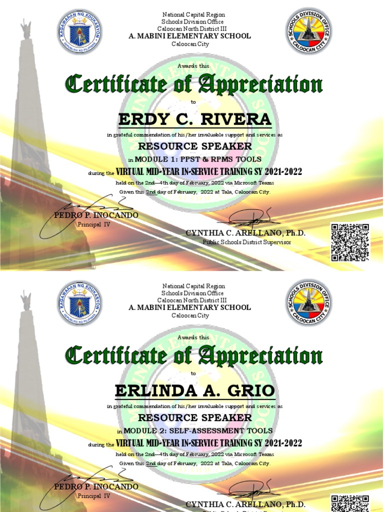 Mid Year Inset Certificate 2022speaker | PDF | Communication | Behavior ...