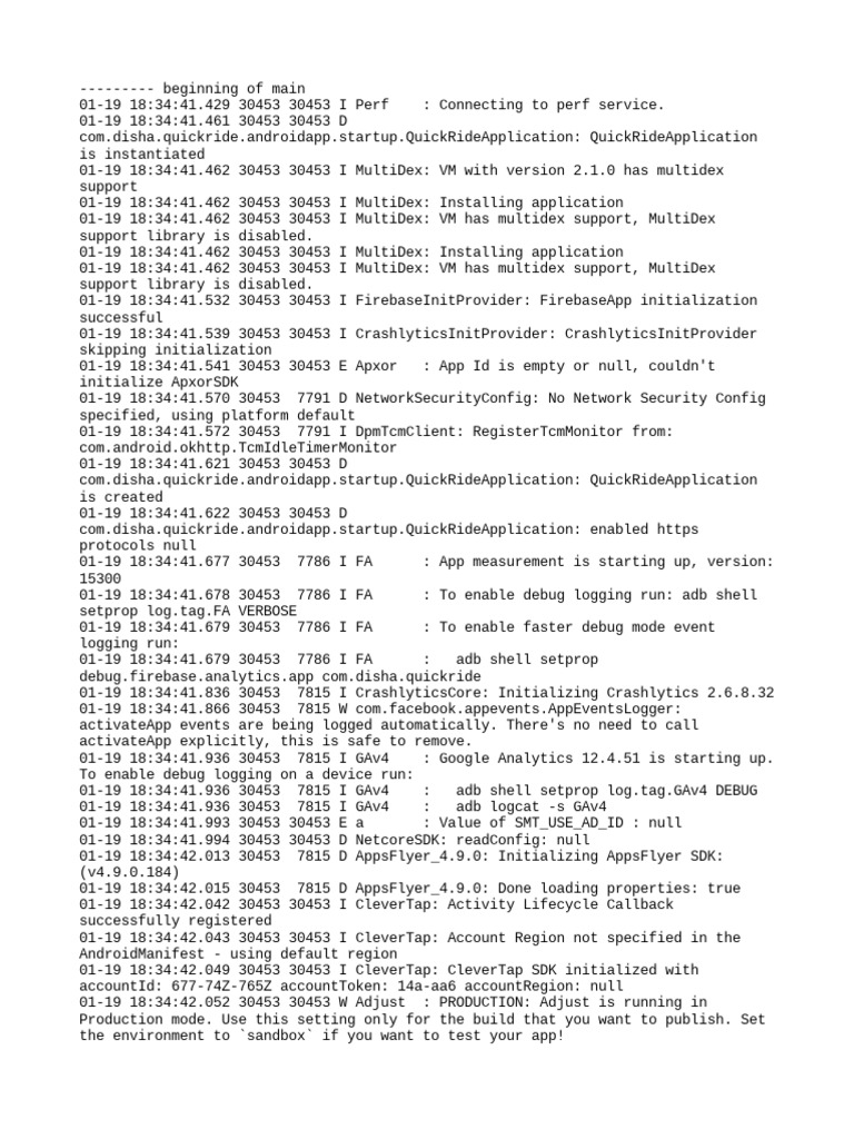 QuickRide Logcat | PDF | Server (Computing) | Computing