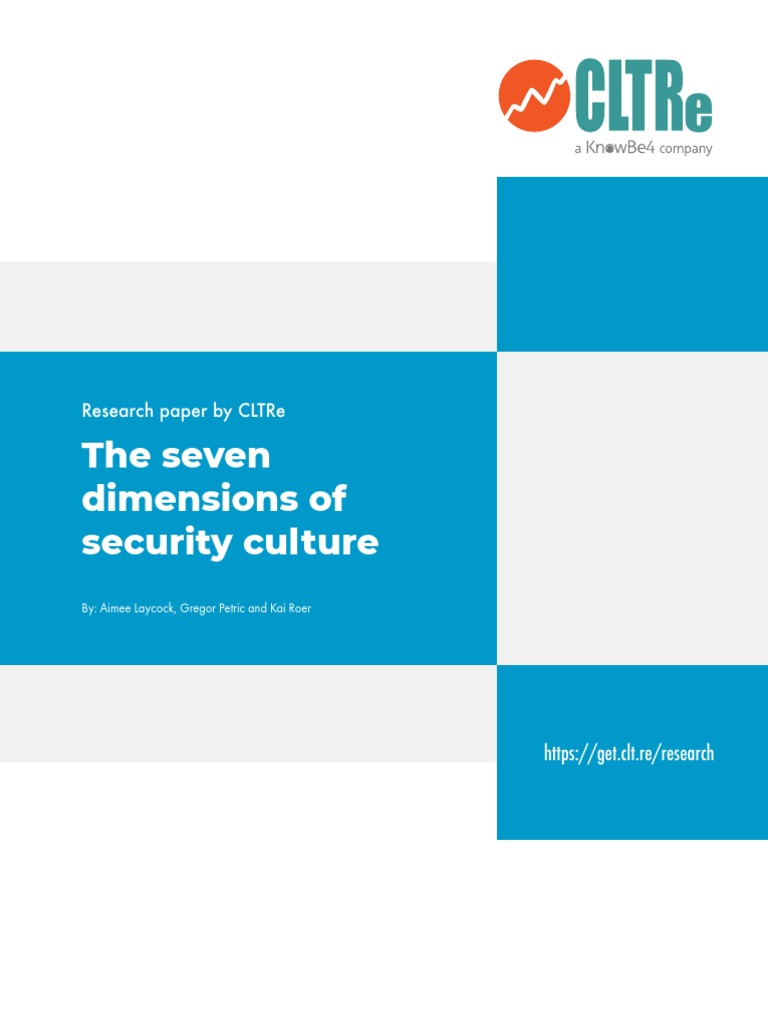 The Seven Dimensions of Security Culture: Research Paper by Cltre | PDF ...