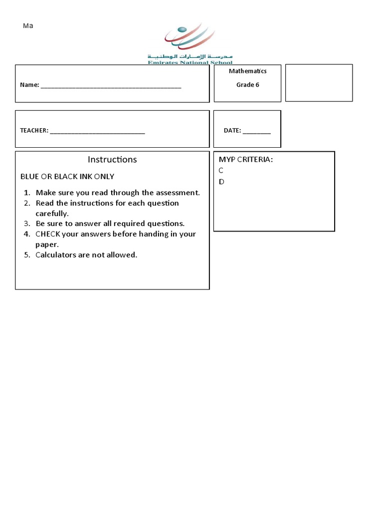 Unit 1 Grasps Task - Task Sheet | PDF | Mathematics | Reason