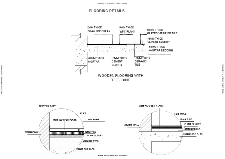 Flooring Details: Wooden Flooring With Tile Joint | PDF | Architecture ...
