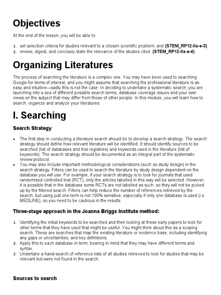 Capstone Module 2 Organizing Literatures | PDF