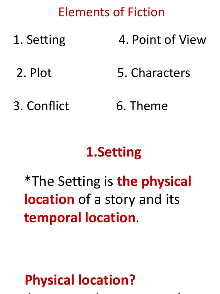 Key Elements of Fiction Explained | PDF | Narration | Plot (Narrative)
