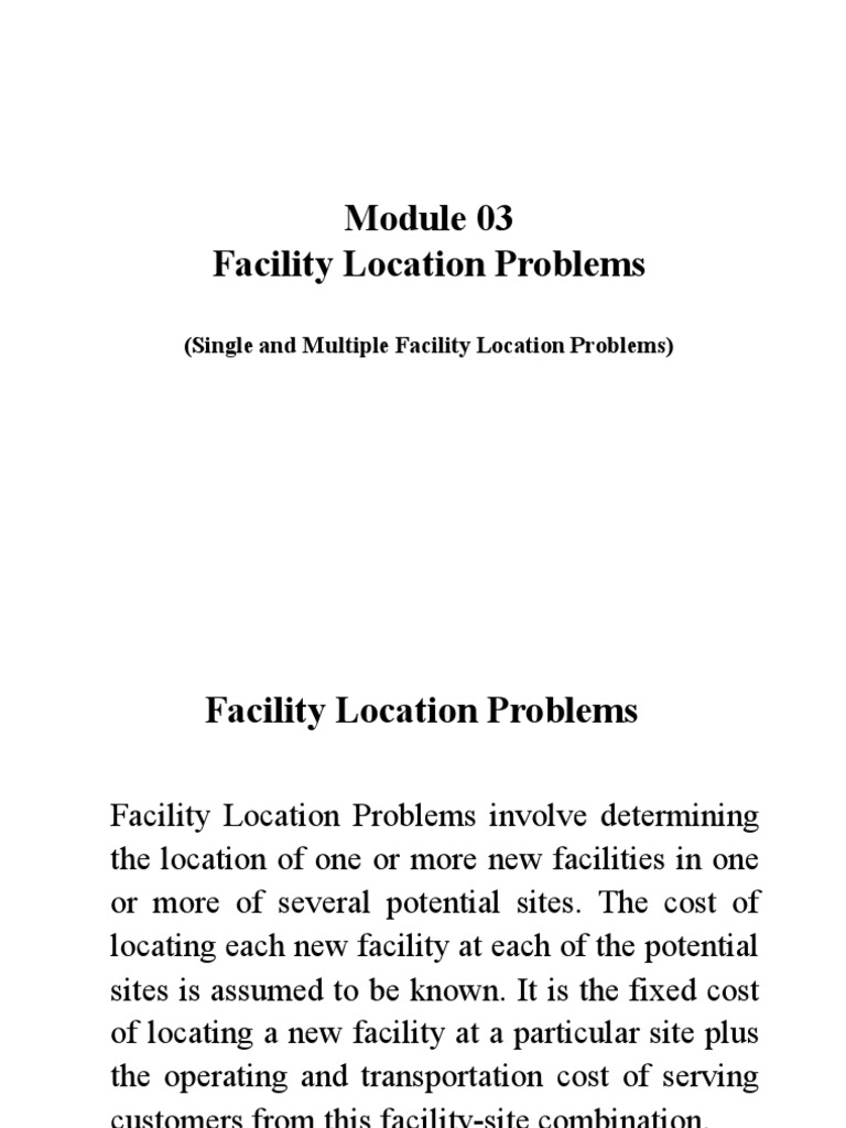Facility Location Problems Solver | PDF | Distance | Mathematical ...