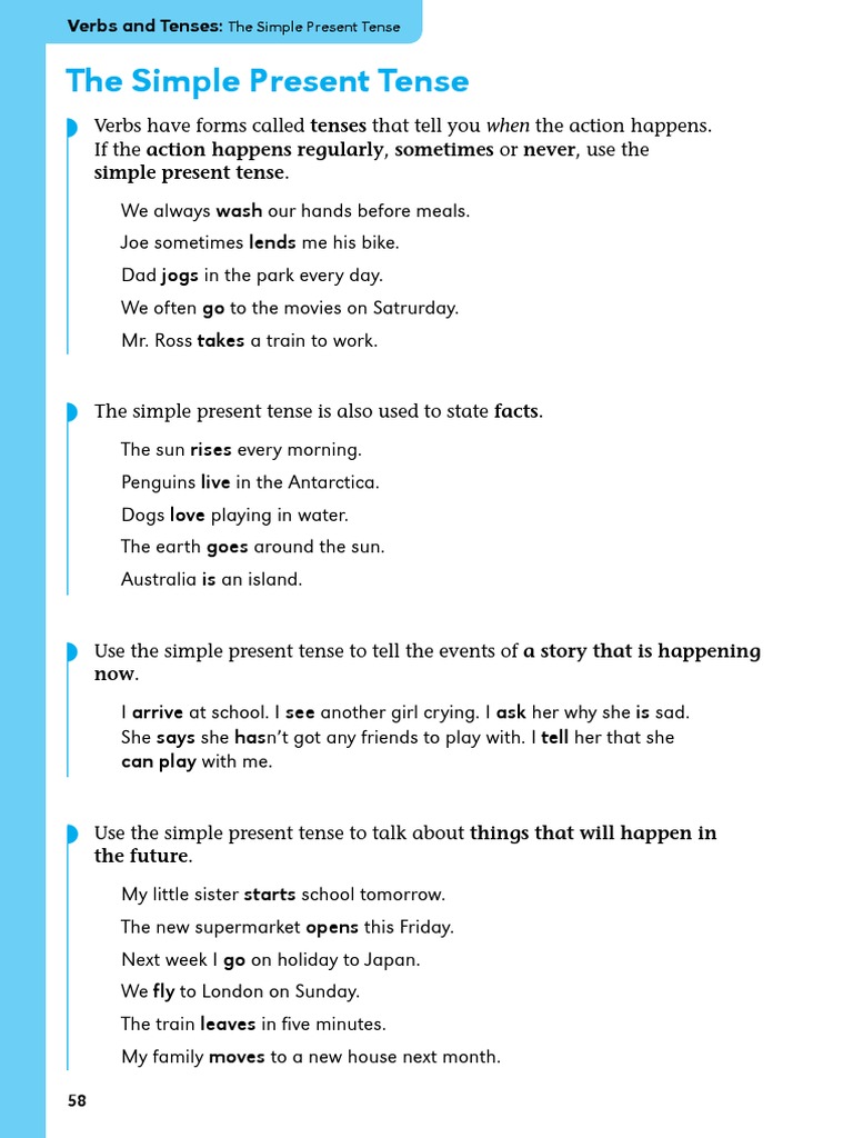 6.the Simple Present Tense | PDF | Grammatical Number | Plural