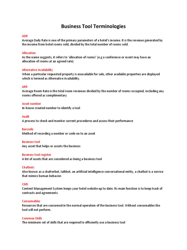 Business Tools Terminologies-1 | PDF | Customer Relationship Management ...