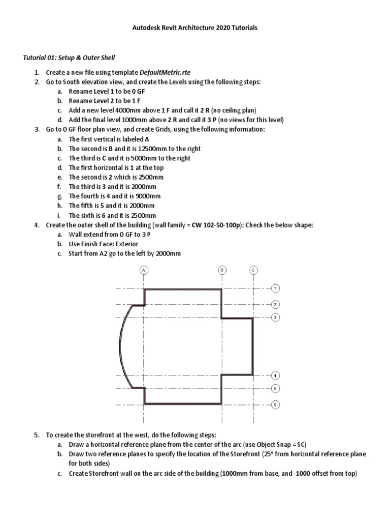 Revit Architecture 2020 Beginner Tutorials | PDF | Stairs | Wall