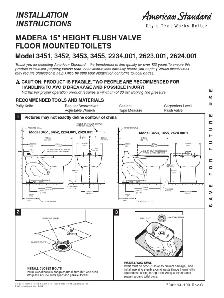 Western Water Closet (American Standard) - 2 | PDF | Mechanical ...