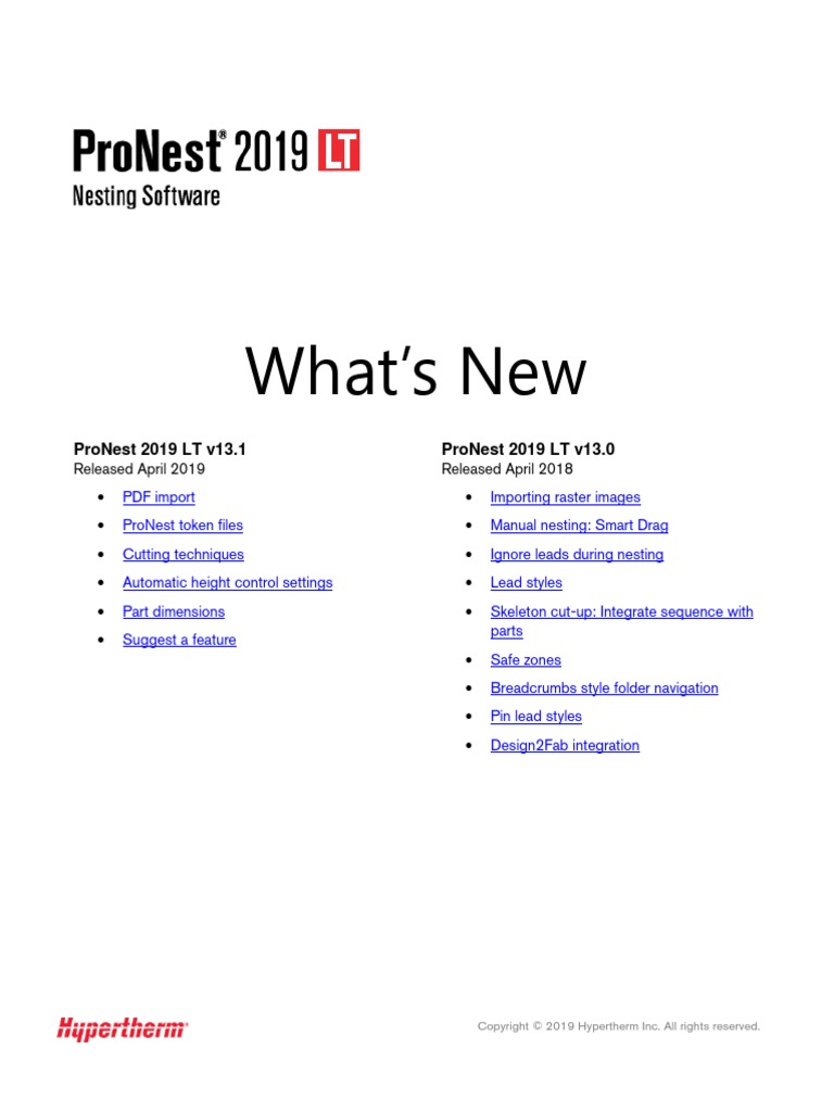 What's New in ProNest 2019 LT | PDF | Computer Aided Design | Software