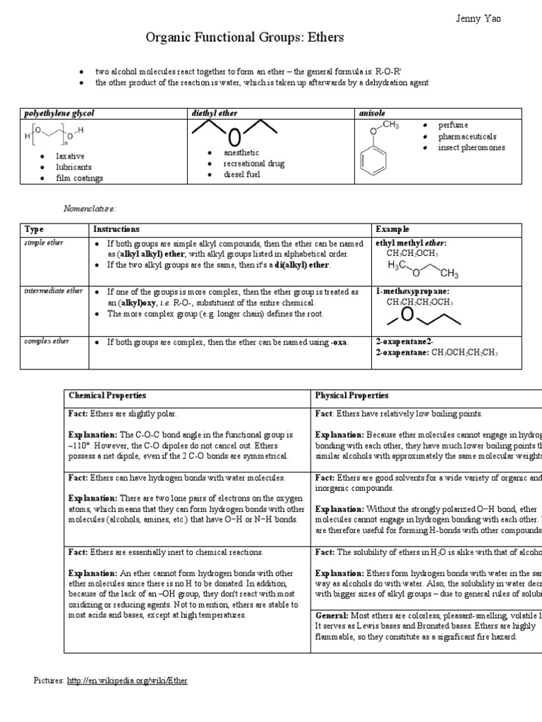 Organic Functional Groups: Ethers: Polyethylene Glycol Diethyl Ether ...
