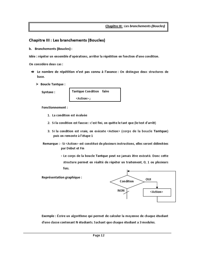 Algo | PDF | Structure de contrôle | Programmation informatique