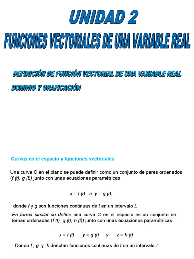 Funciones Vectoriales 1224972782899993 8 | PDF | Vector Euclidiano | Curva