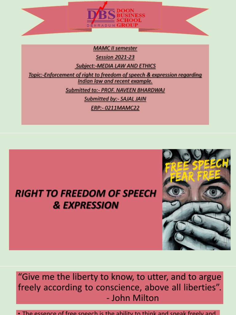 Article 19 (1) (A) | PDF | Freedom Of Speech | Ethical Principles
