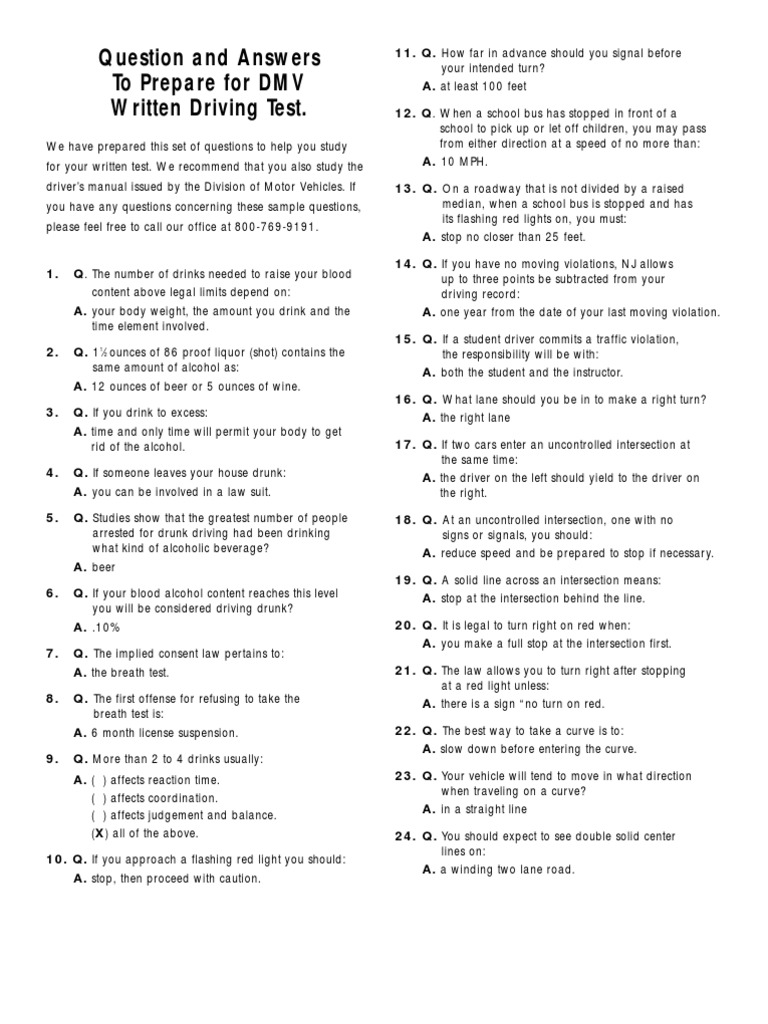 DMV Q&A | PDF | Driver's License | Driving Under The Influence