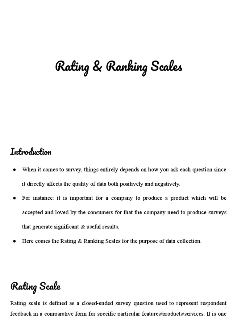 Rating and Ranking Scales | PDF | Level Of Measurement | Likert Scale