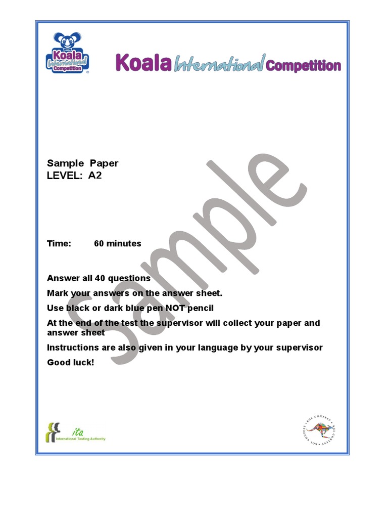 Sample Paper A2 | PDF