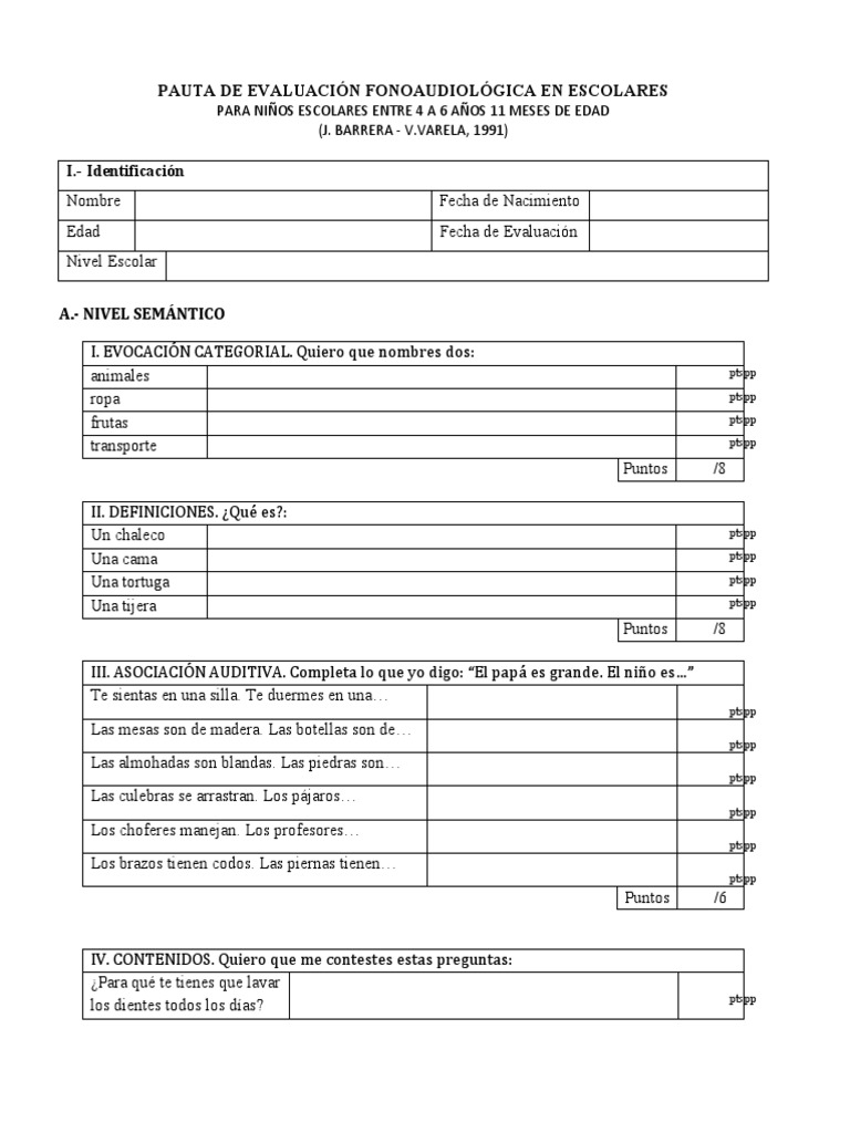 Protocolo PEFE 4 A 6 Anos 11 Meses | PDF