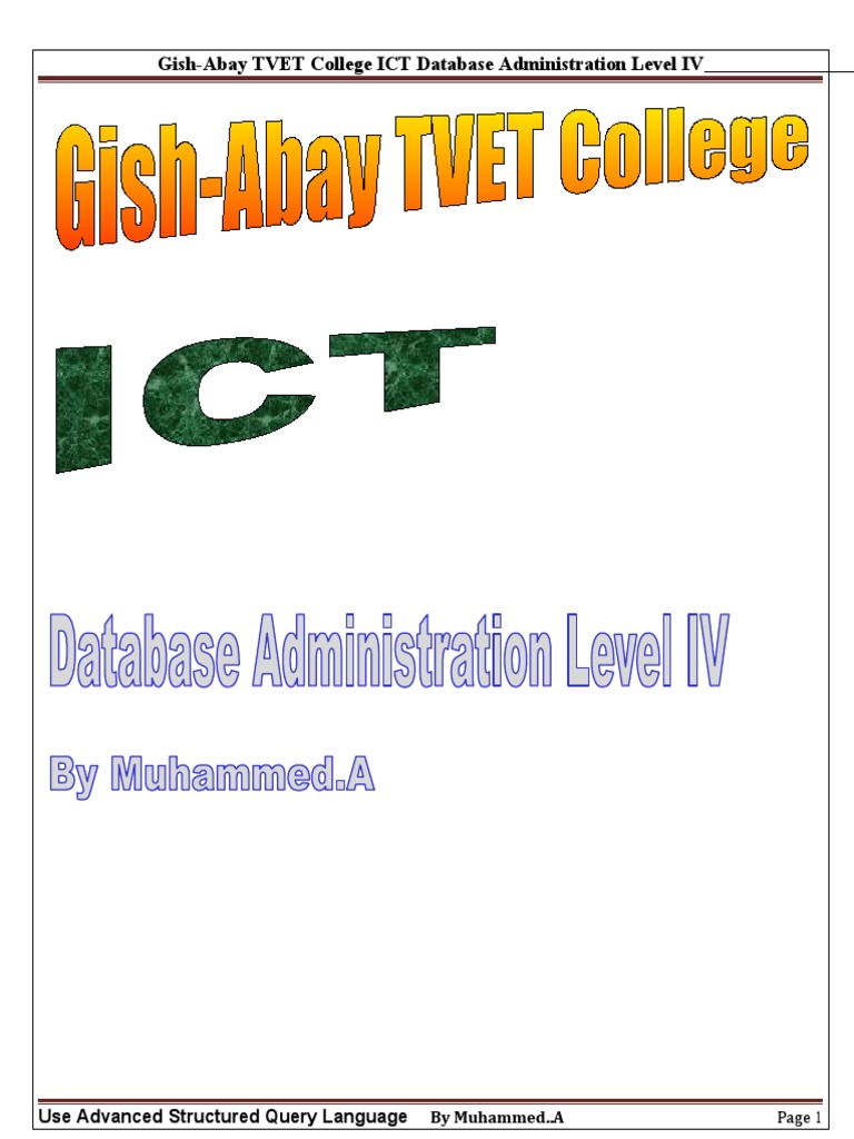 ICT ITS4!06!0811 Use Advanced Structural Query Language | PDF ICT ITS4!06!0811 Use Advanced Structural Query Language | PDF