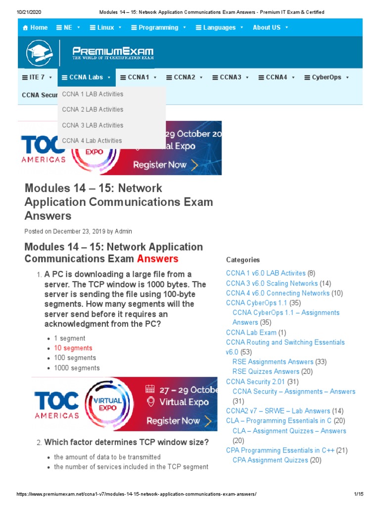 Modules 14 - 15 - Network Application Communications Exam Answers ...