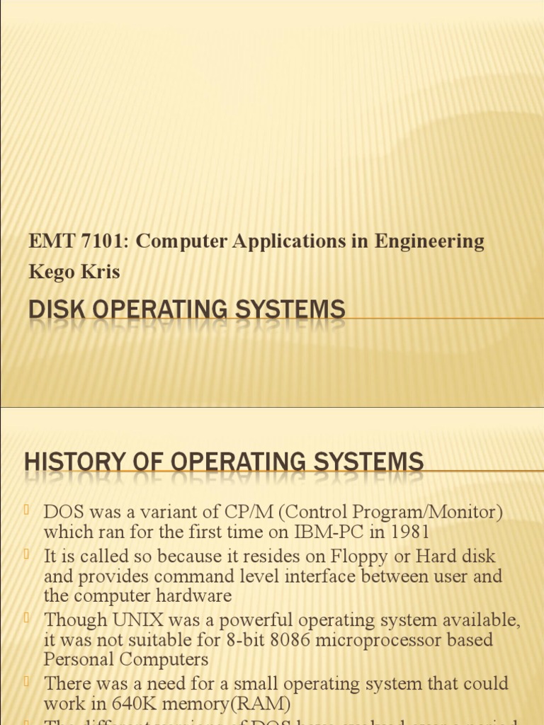 Disk Operating Systems | PDF | Computer File | Operating System