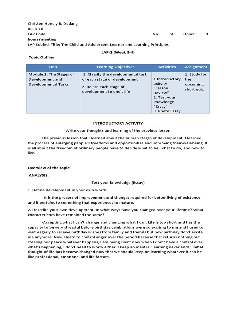 The Child and Adolescent Learner and Learning Principles: A Photo Essay ...