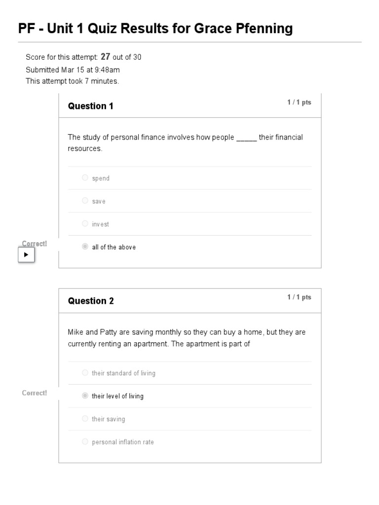 Grace Pfennings Quiz History PF - Unit 1 Quiz | PDF | Résumé | Economies