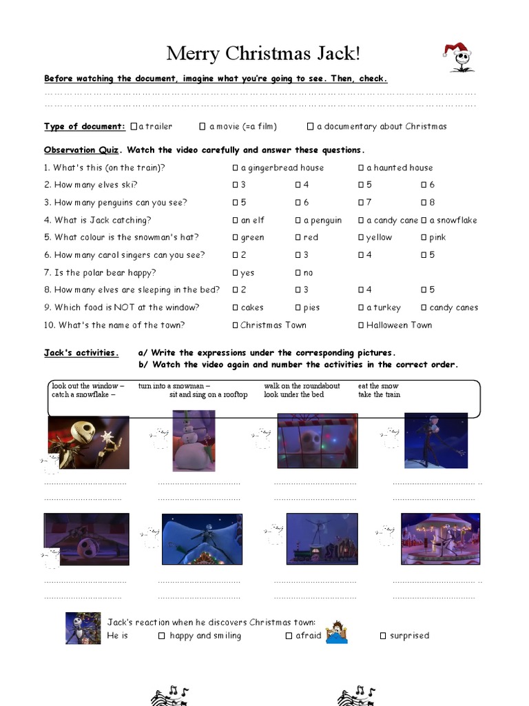 The-Nightmare-Before-Christmas Full English Test | PDF