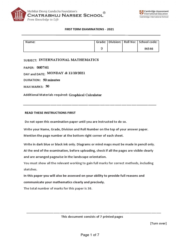 Term1 GR9 Im P6 | PDF | Numbers | Prime Number