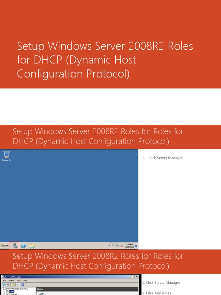 Setup Windows Server 2008R2 Roles For DHCP (Dynamic Host Configuration Protocol) | Download Free ...