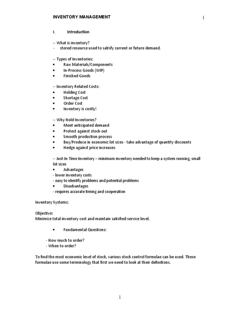 Inventory Management Essentials Guide | PDF | Inventory | Financial ...