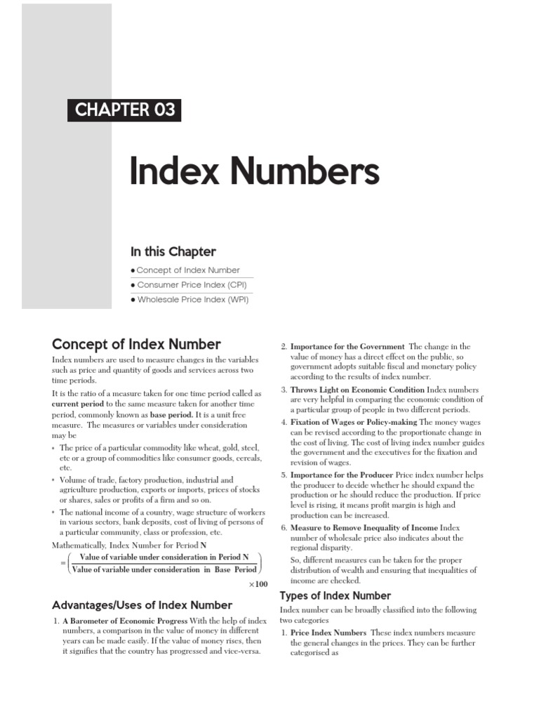 Index Numbers: in This Chapter | PDF | Consumer Price Index | Index (Economics)