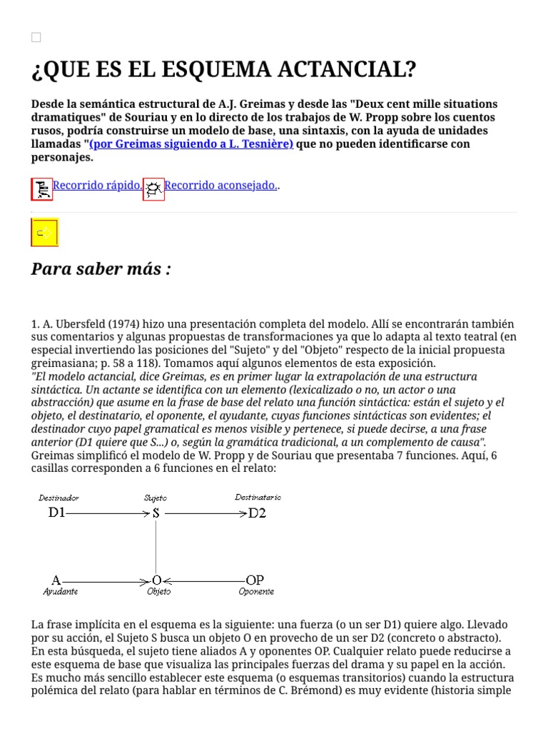 El Esquema Actancial | PDF | Sintaxis | Mecánica del lenguaje