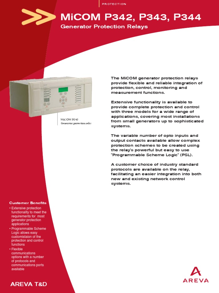 Micom P342, P343, P344: Generator Protection Relays | PDF | Relay | Logic Gate