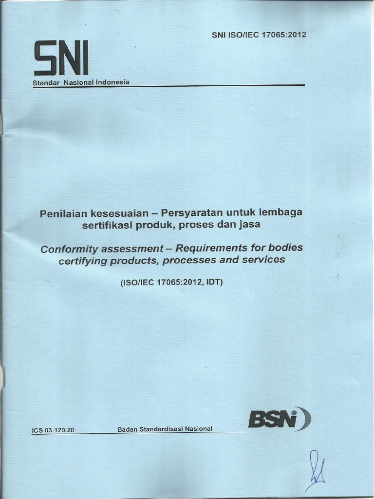 Sni Iso Iec 17065-2012 | PDF