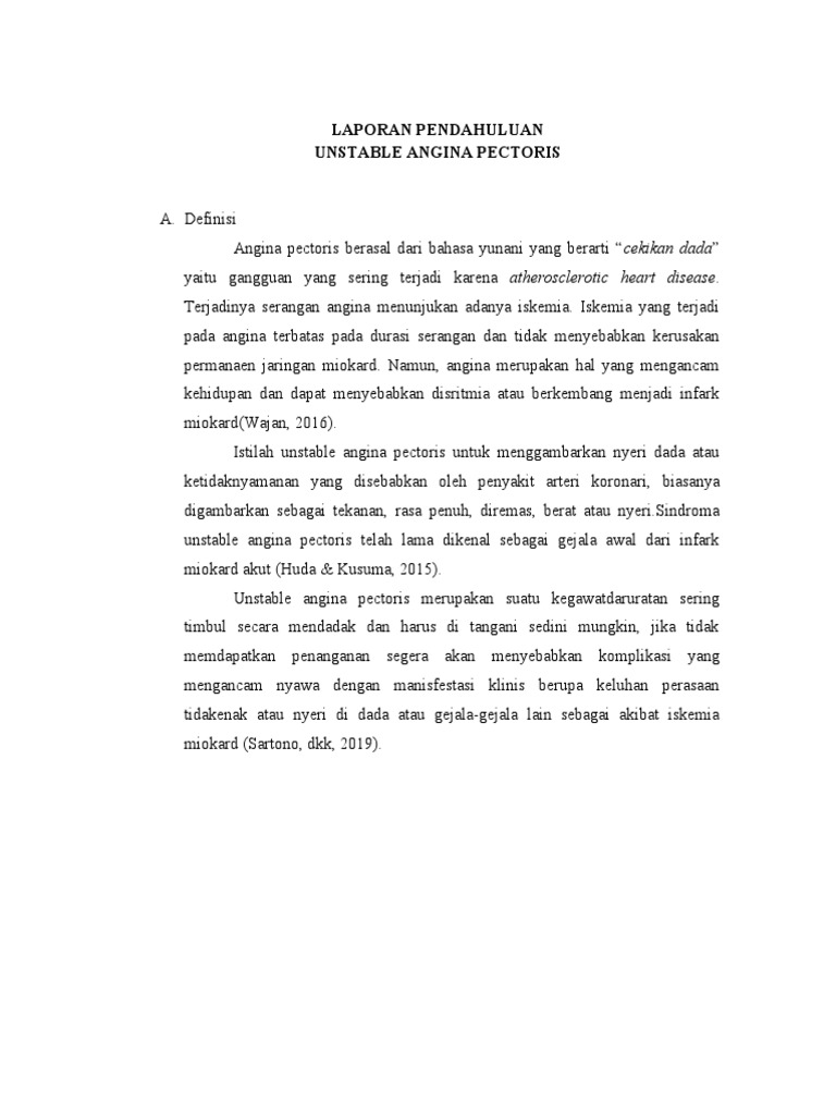 Unstable Angina Pectoris (UAP) | PDF