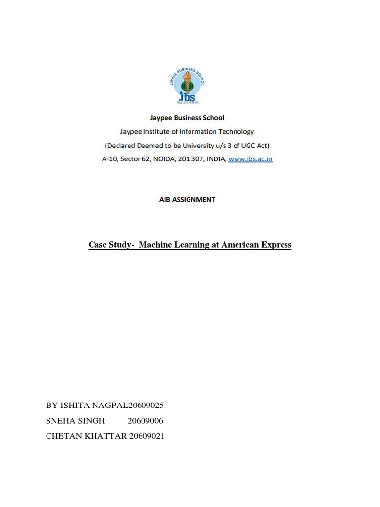 Case Study-Machine Learning at American Express | Download Free PDF ...