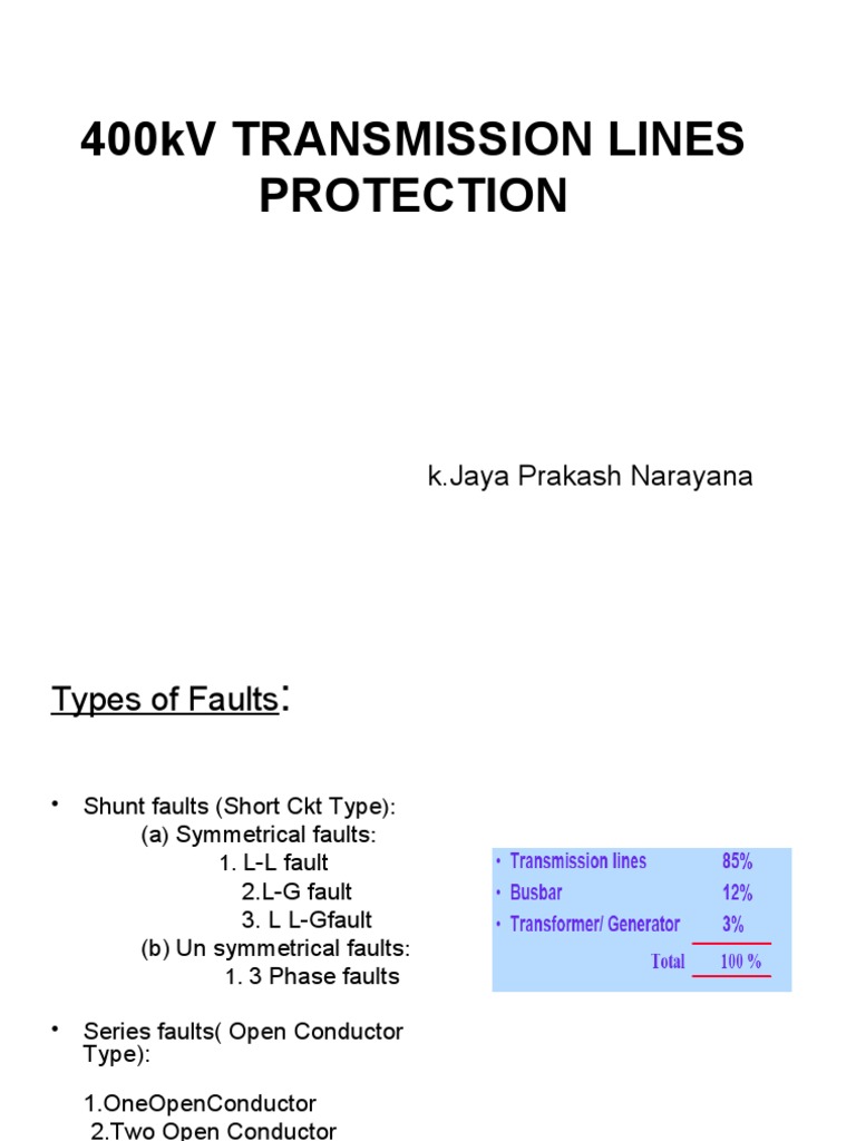 400kv Transmission Lines Protection | PDF | Electrical Impedance | Relay