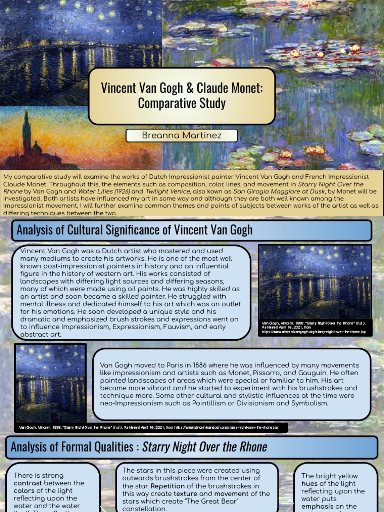 Comparative Study | Download Free PDF | Vincent Van Gogh | Claude Monet